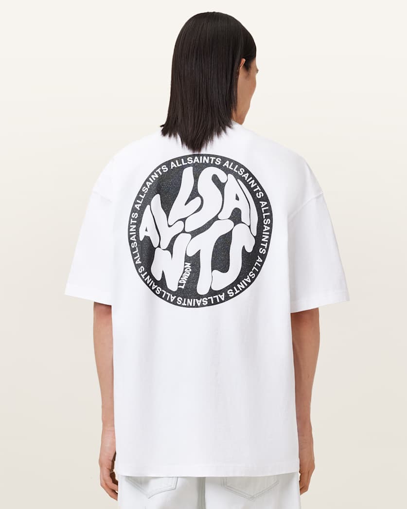 Distortion Short Sleeve Logo T-Shirt ASHEN WHITE | ALLSAINTS US